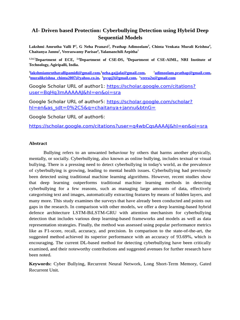 Cyberbullying Detection | PDF | Machine Learning | Deep Learning
