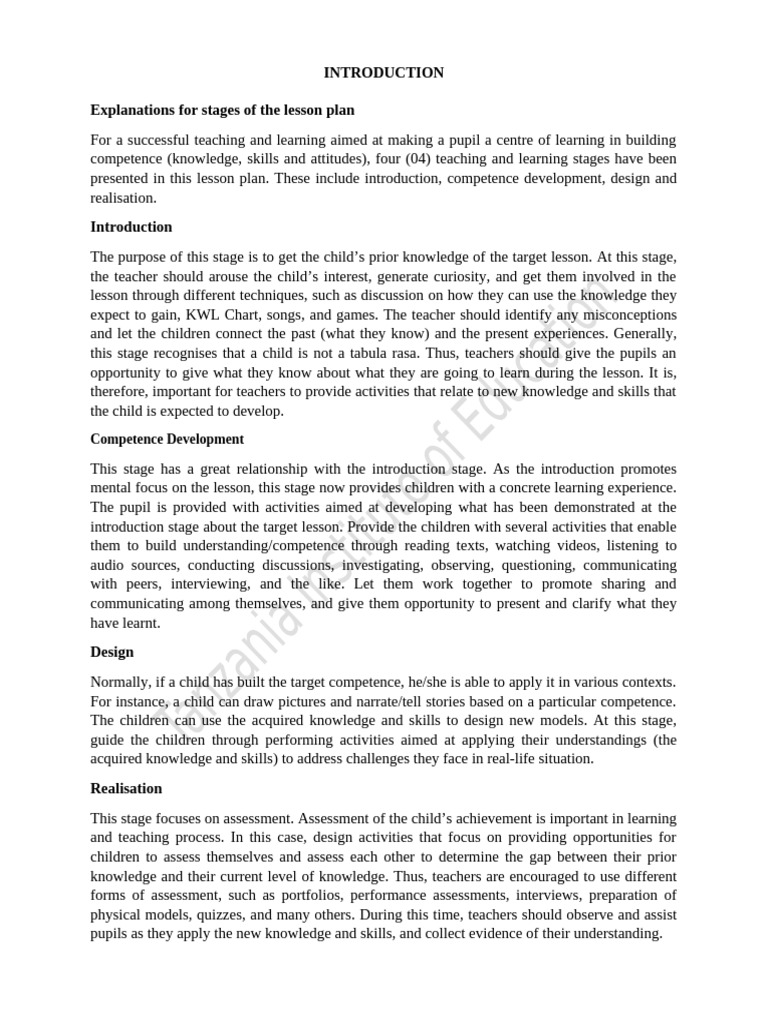 Stages of Effective Lesson Planning | PDF | Educational Assessment ...