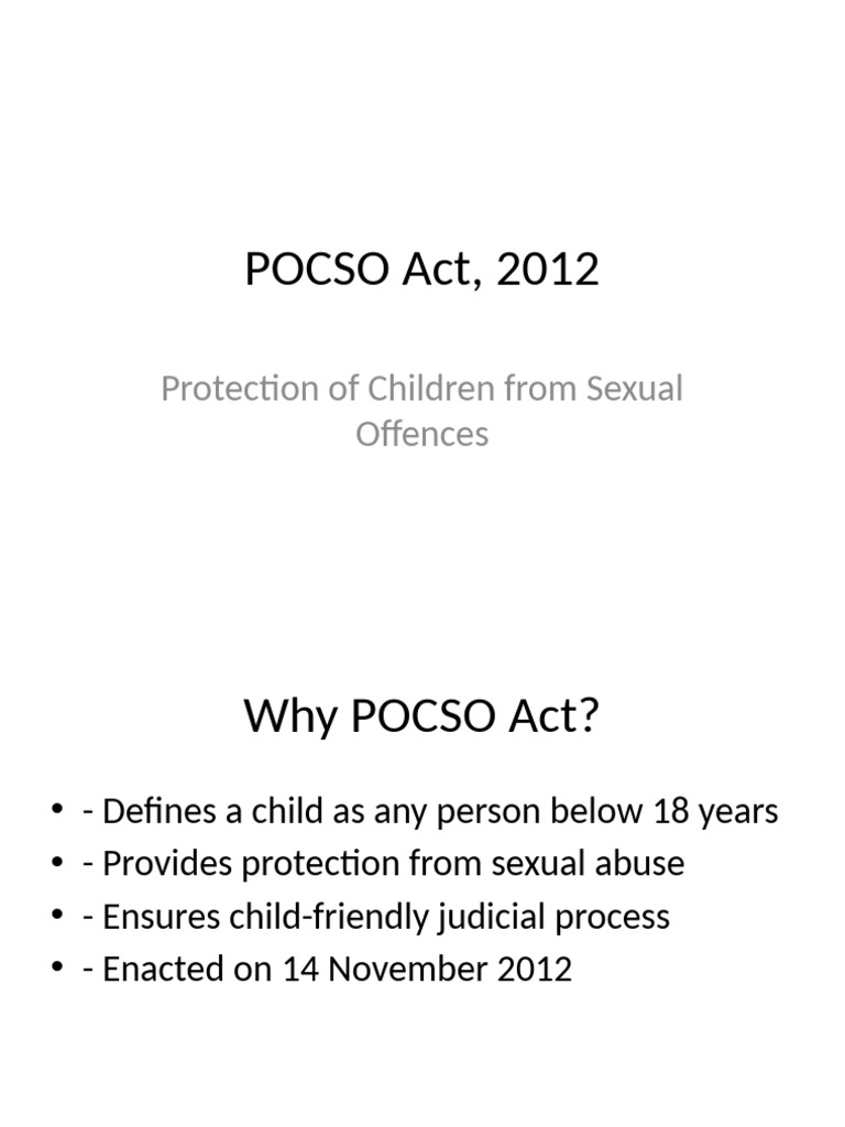 Overview of POCSO Act, 2012 | PDF