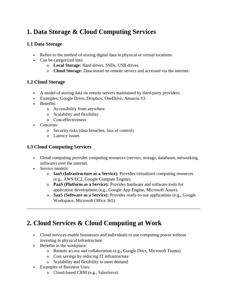 Cloud Storage & Computing Overview | PDF | Cloud Computing | Software ...