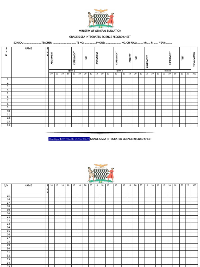 Grade 5 Integrated Science SBA Sheet | PDF | Chess Theory | Chess Openings