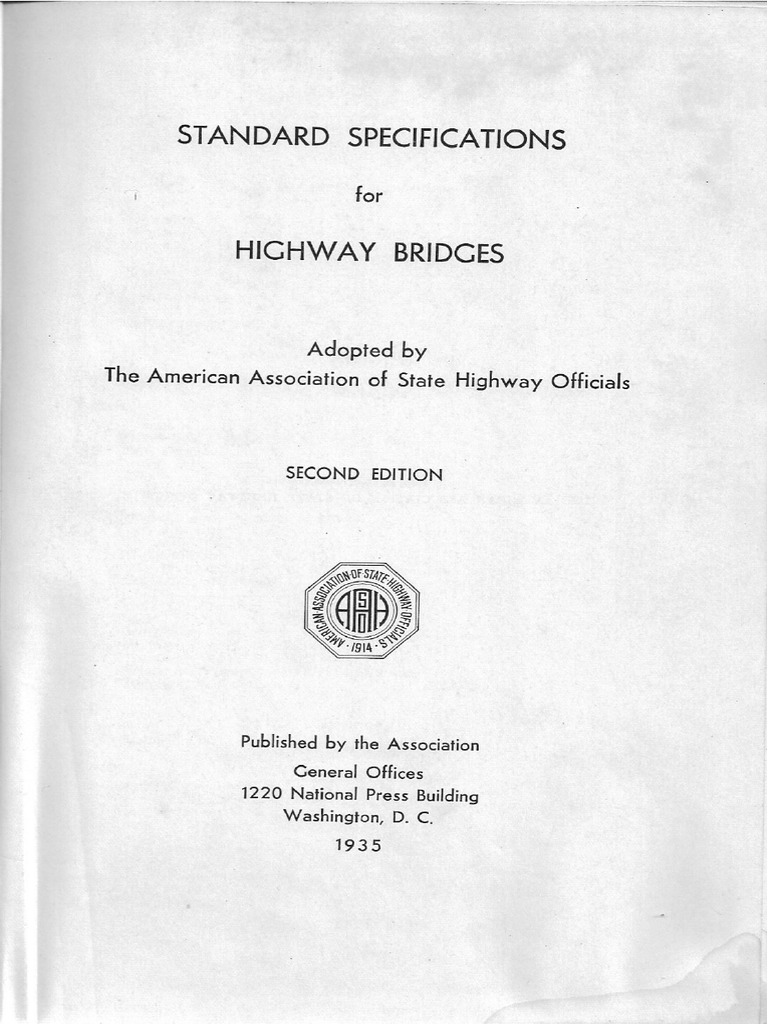 AASHTO Standard Specifications For Highway Bridges - 1935-1953 | PDF