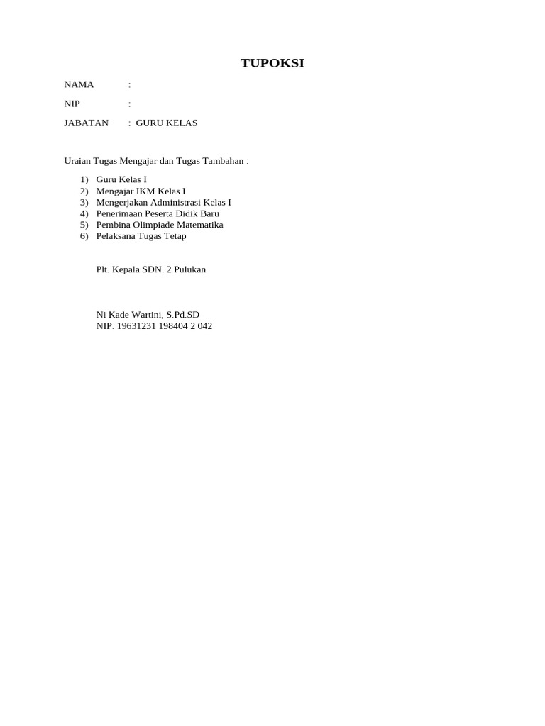 Tupoksi Guru | PDF