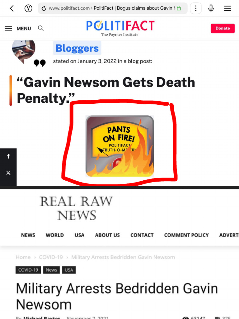 POLitifact Fake Liberal Fact Checker, Attempts To Cover Up, Gavin ...