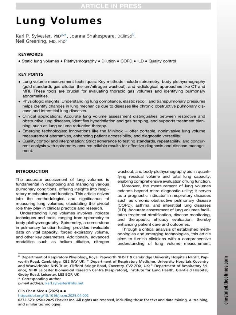 Lung Volumes 1752267492 | PDF | Exhalation | Lung