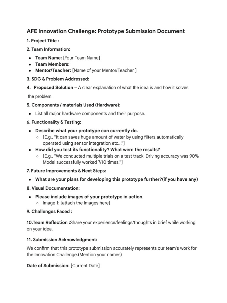 Prototype Submission Document | PDF