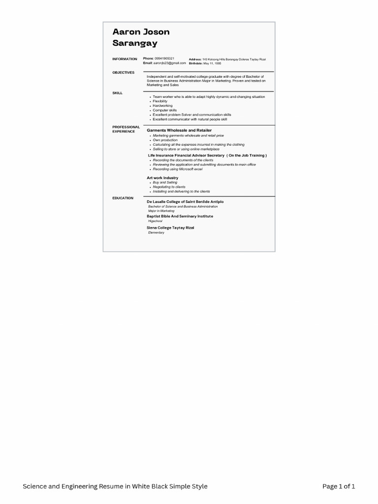 Resume Aaron | PDF