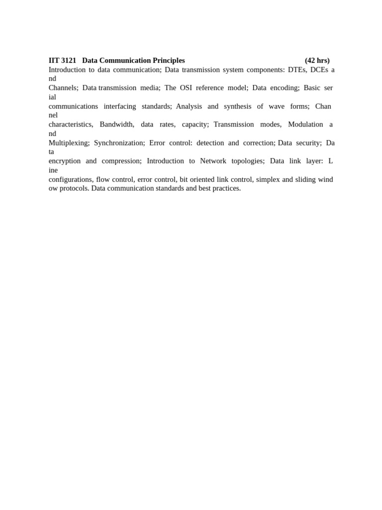 Data Communication Principles | PDF