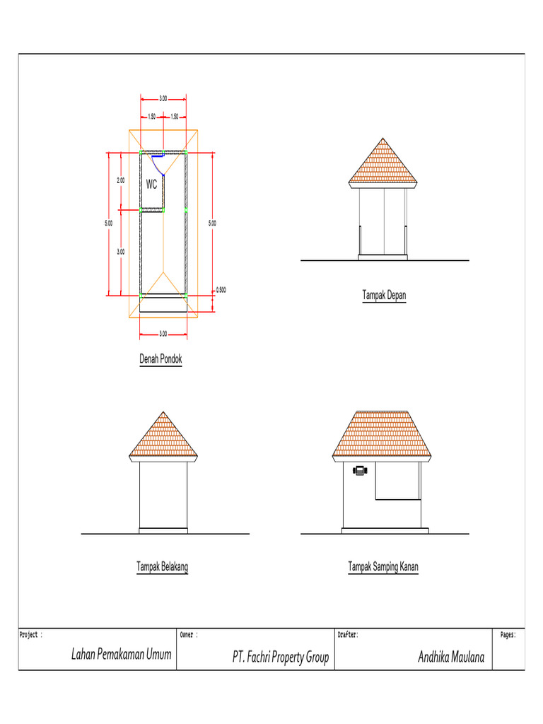 Denah Pondok Lahan Pemakaman Umum | PDF