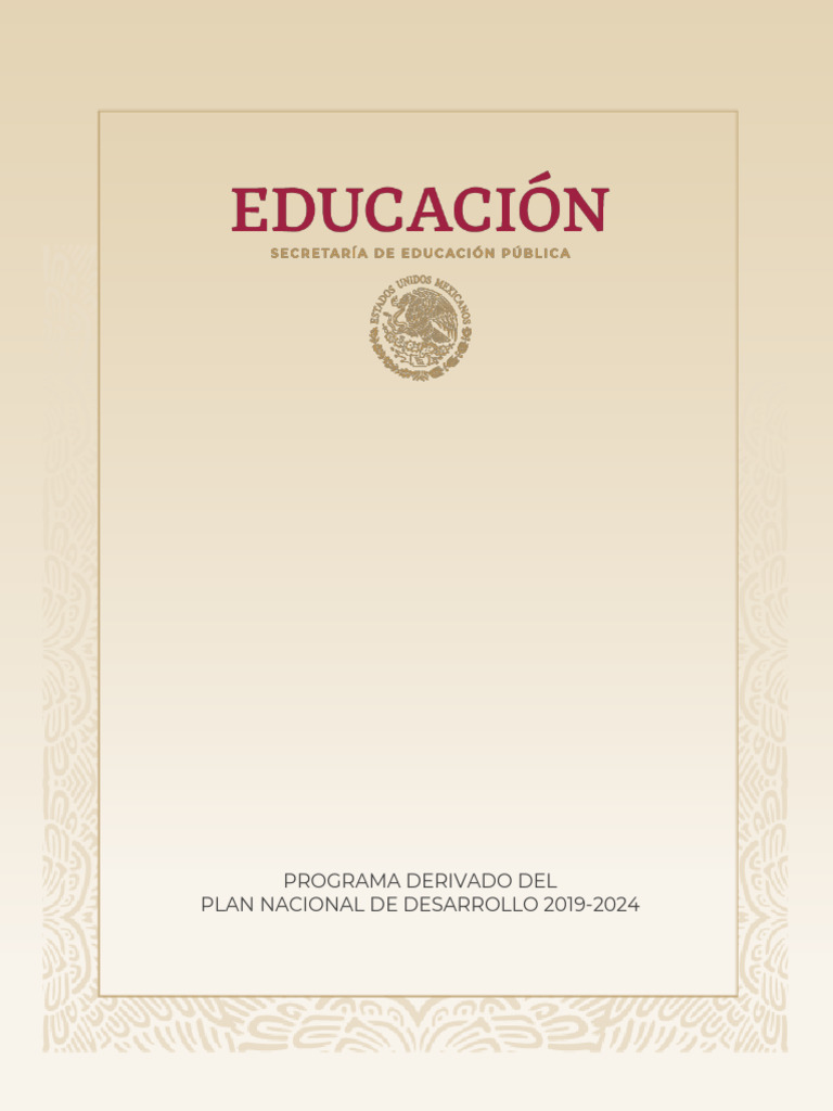 Programa Sectorial de Educacion 2024 | PDF | Educación de la primera ...
