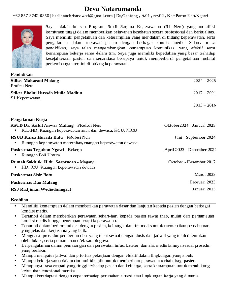 CV Deva Natarumanda. | PDF