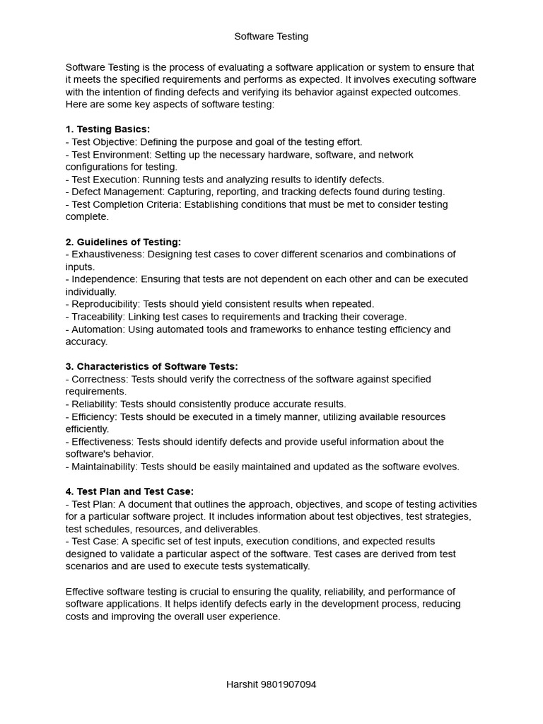 Comprehensive Guide to Software Testing | PDF | Software Testing | Unit ...