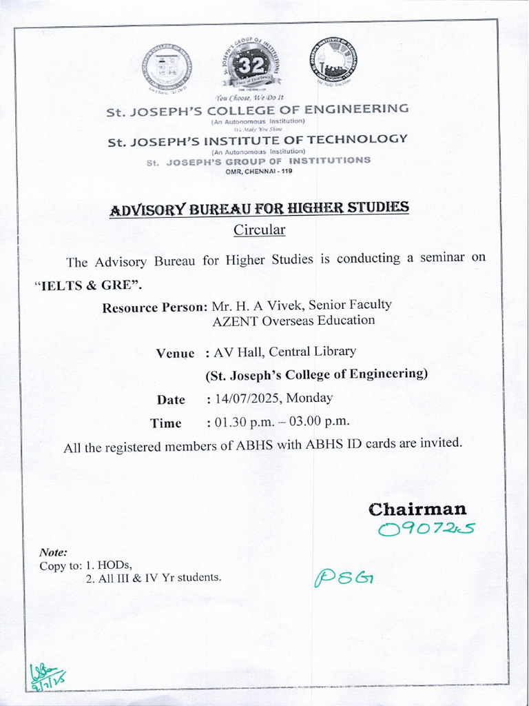 ABHS Circular 09 07 2025 | PDF