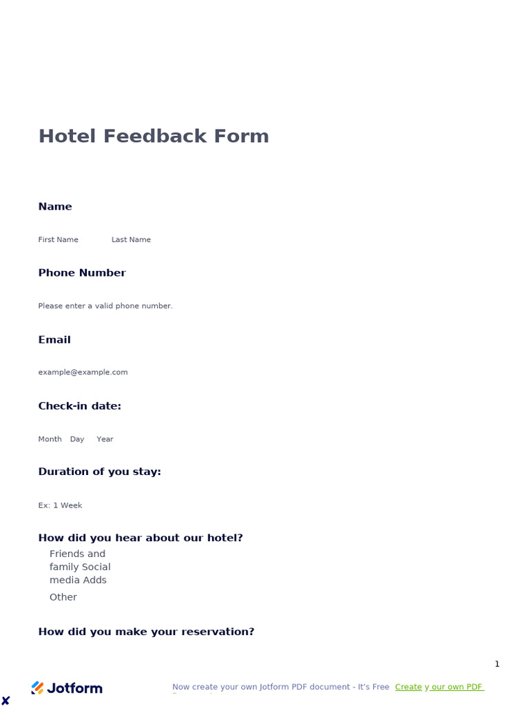 Hotel Feedback Form | PDF