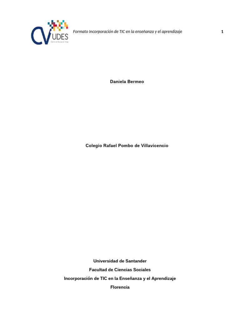 Formato Incorporacion TIC Enseñanza Aprendizaje | PDF | Diseño instruccional | Enseñando