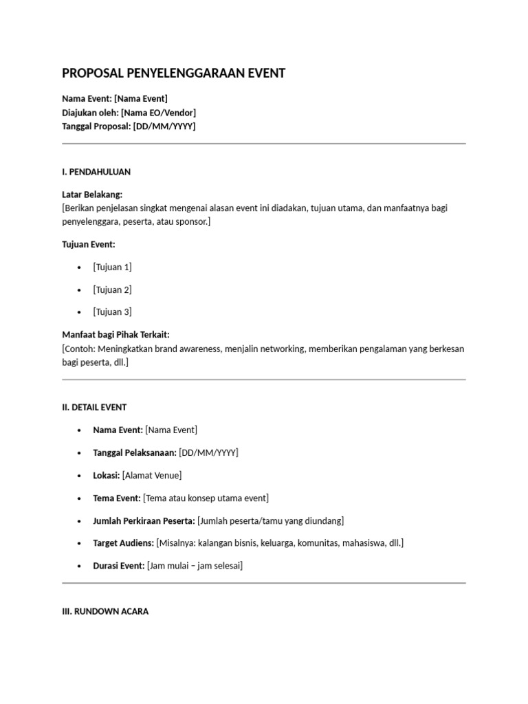 Proposal Penyelenggaraan Event | PDF