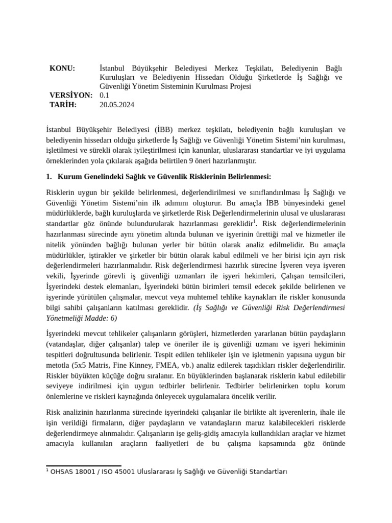 IBB ISG Yonetim Sistemi Projesi | PDF