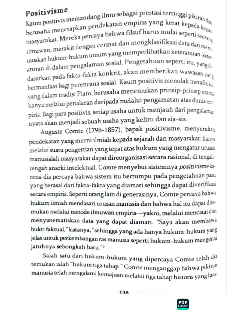 Positivisme Peradaban Barat | PDF