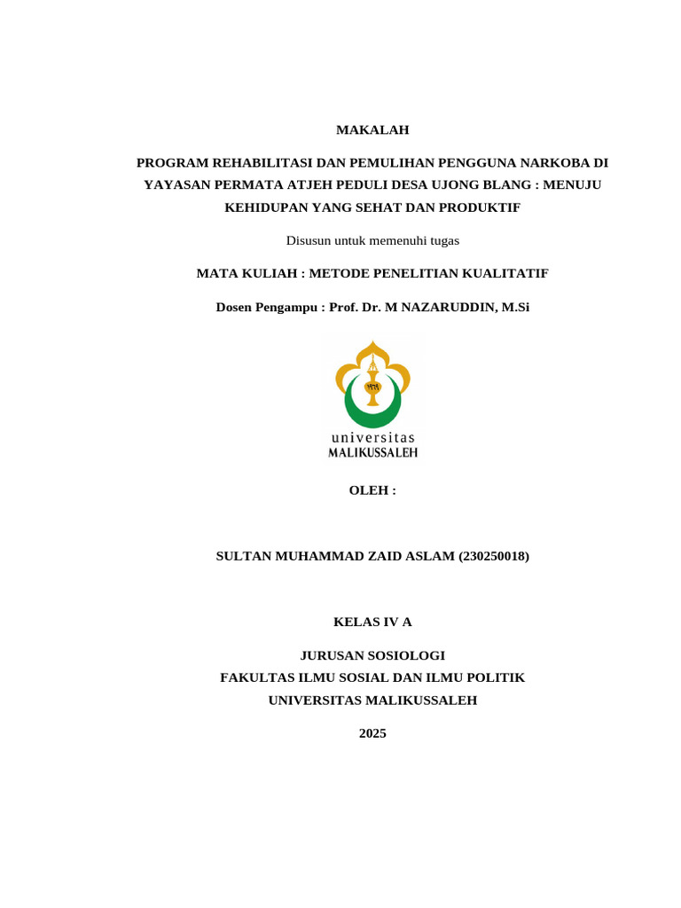 Program Rehabilitasi Narkoba di YPAP | PDF