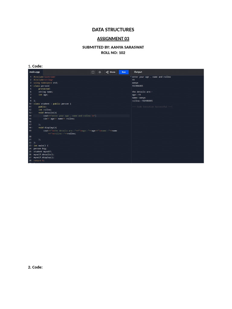 Data Structures Assignment 03 | PDF