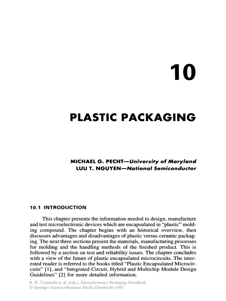 Plastic Packaging. Microelectronics Packaging Handbook, 394-508 | PDF ...