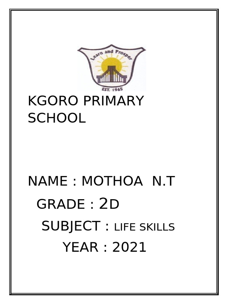 Life Skills Cover Page | PDF