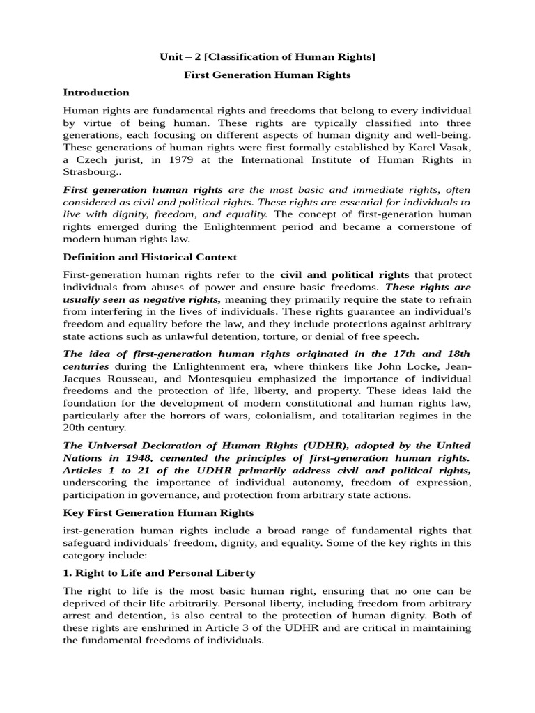 Classification of Huamn Rights | PDF | Human Rights | Sustainability