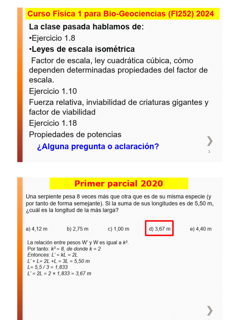 Clase 03 2024 Presencial | PDF | Exponenciación | Gravedad