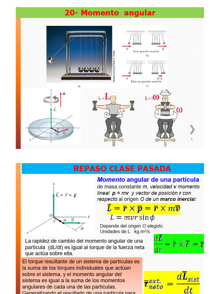 Clase 20 2024 Presencial | PDF | Esfuerzo de torsión | Momento angular