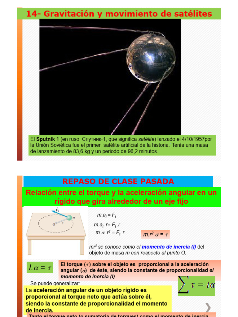 Clase 14 2024 Presencial | PDF | Orbita | Masa
