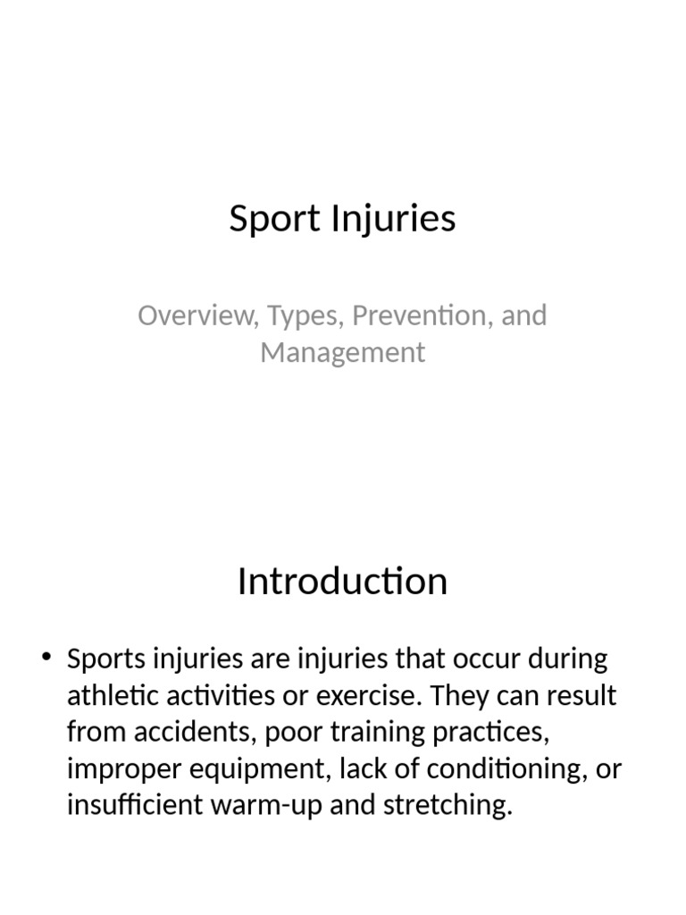 Sports Injuries Presentation | PDF