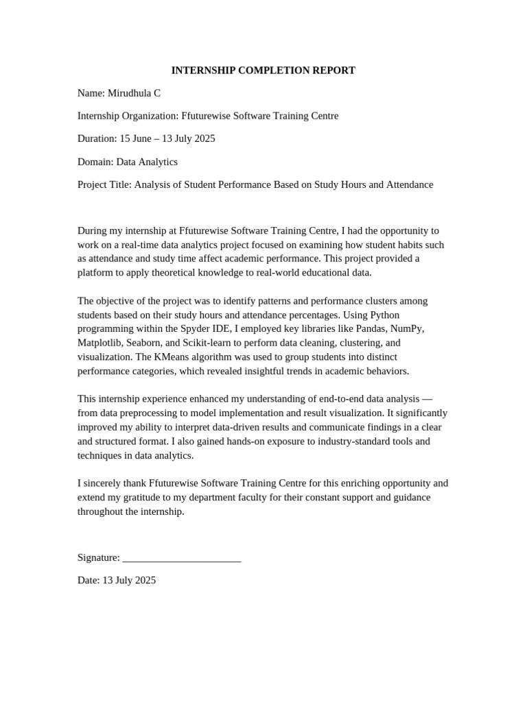 Internship Writeup Mirudhula | PDF