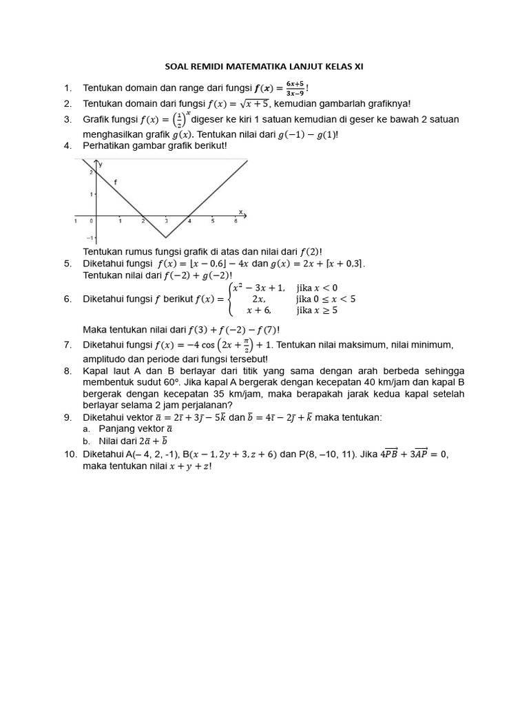 Soal Remidi Matematika Kelas XI | PDF