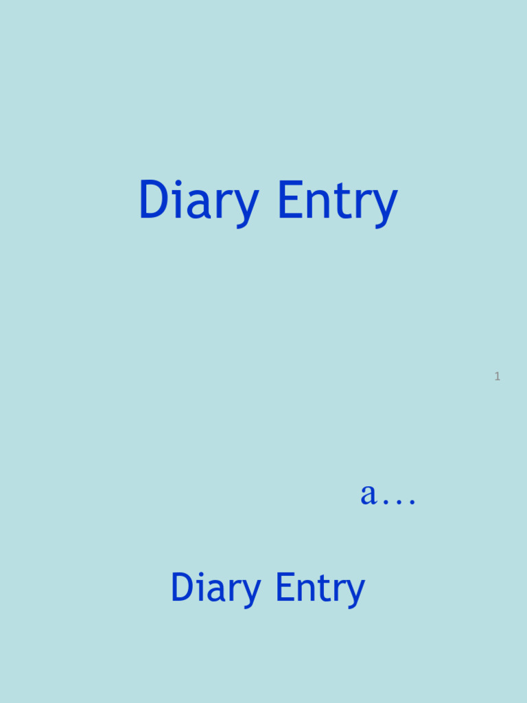 8 Diary Entry | PDF