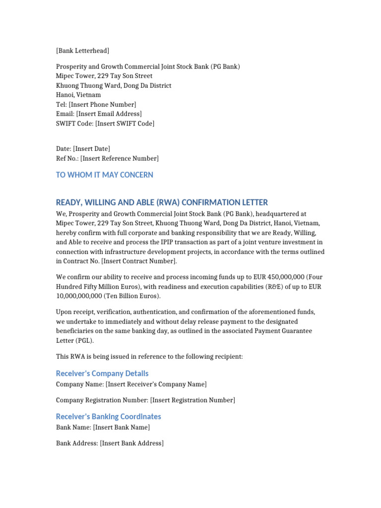 RWA Confirmation Letter | PDF