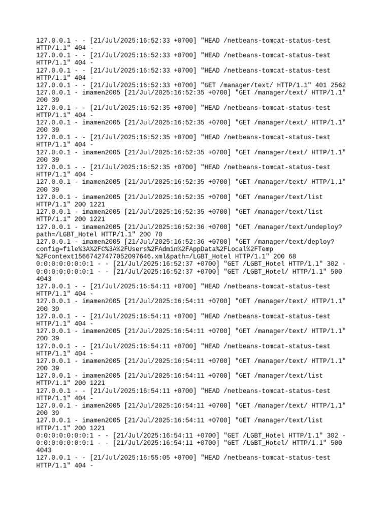 Localhost Access Log.2025!07!21 | PDF | Hypertext Transfer Protocol | Communications Protocols