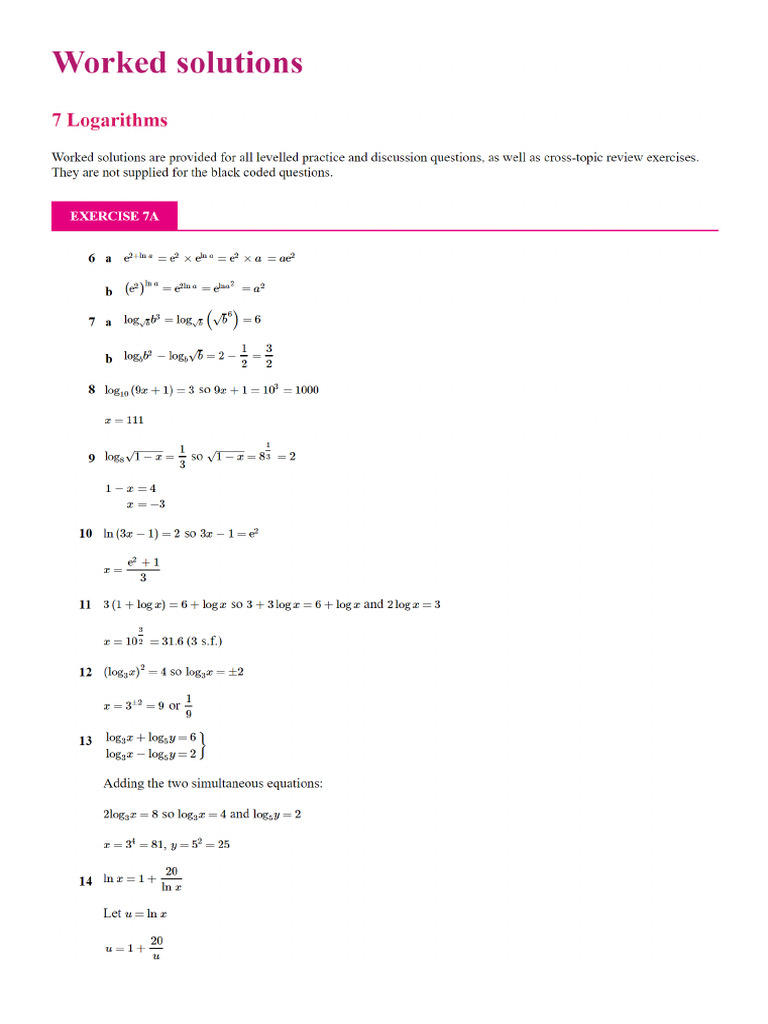 Chapter 7 Worked Solutions | PDF