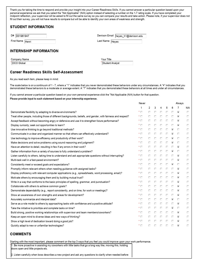 Career Readiness Skills Assessment Guide | PDF | Psychology | Behavior ...