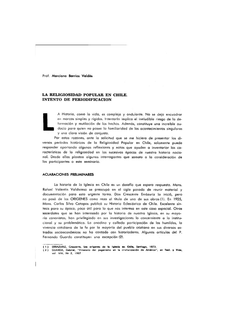 Periodificación de la Religiosidad Popular en Chile | PDF | Oración ...