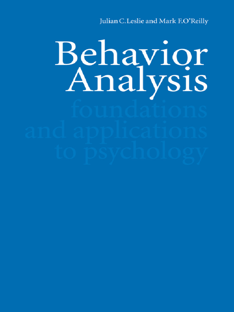 Behavior Analysis - Foundations and Applications | PDF | Reinforcement | Classical Conditioning
