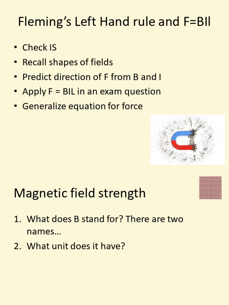 Understanding F = BIL in Magnetism | PDF | Magnetic Field | Electric ...