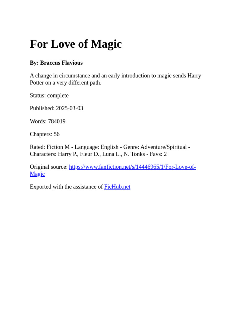 For The Love of Magic | PDF | Harry Potter | Mythography