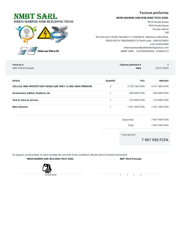 Facture Proforma NKEN MARINE 2025 | PDF