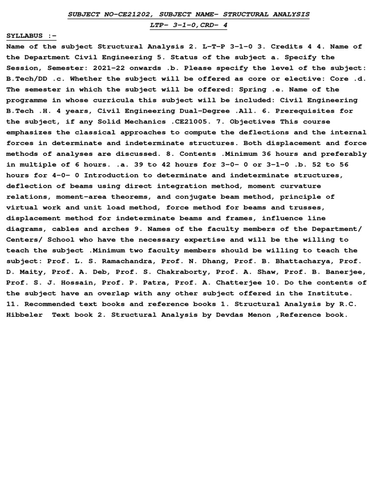 Ce21202 Structural Analysis | PDF