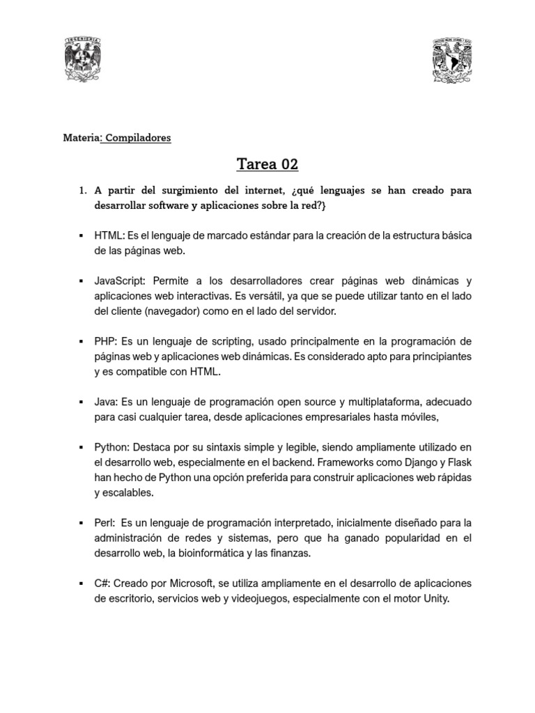 Tar2 Compiladores | PDF | Desarrollo web | Aplicación web
