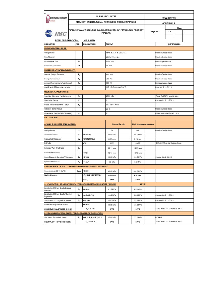 Wall Thickness Calculator | PDF | Pipe (Fluid Conveyance) | Stress ...