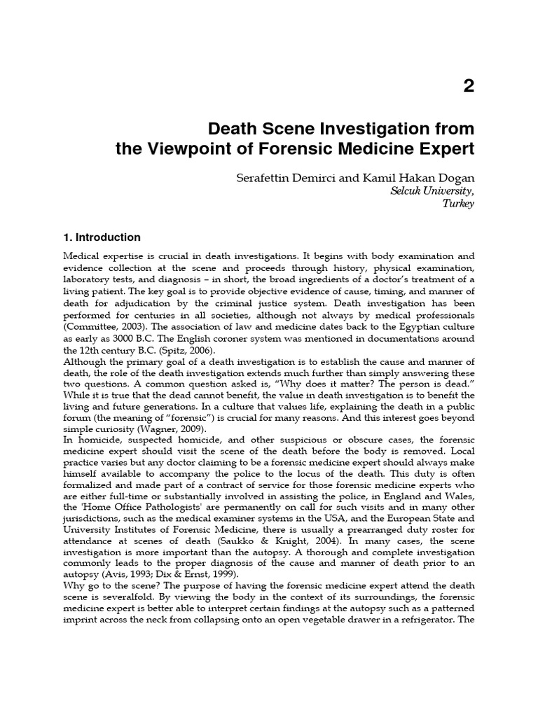 Forensic Insights on Death Scene Investigations | PDF | Crime Scene ...