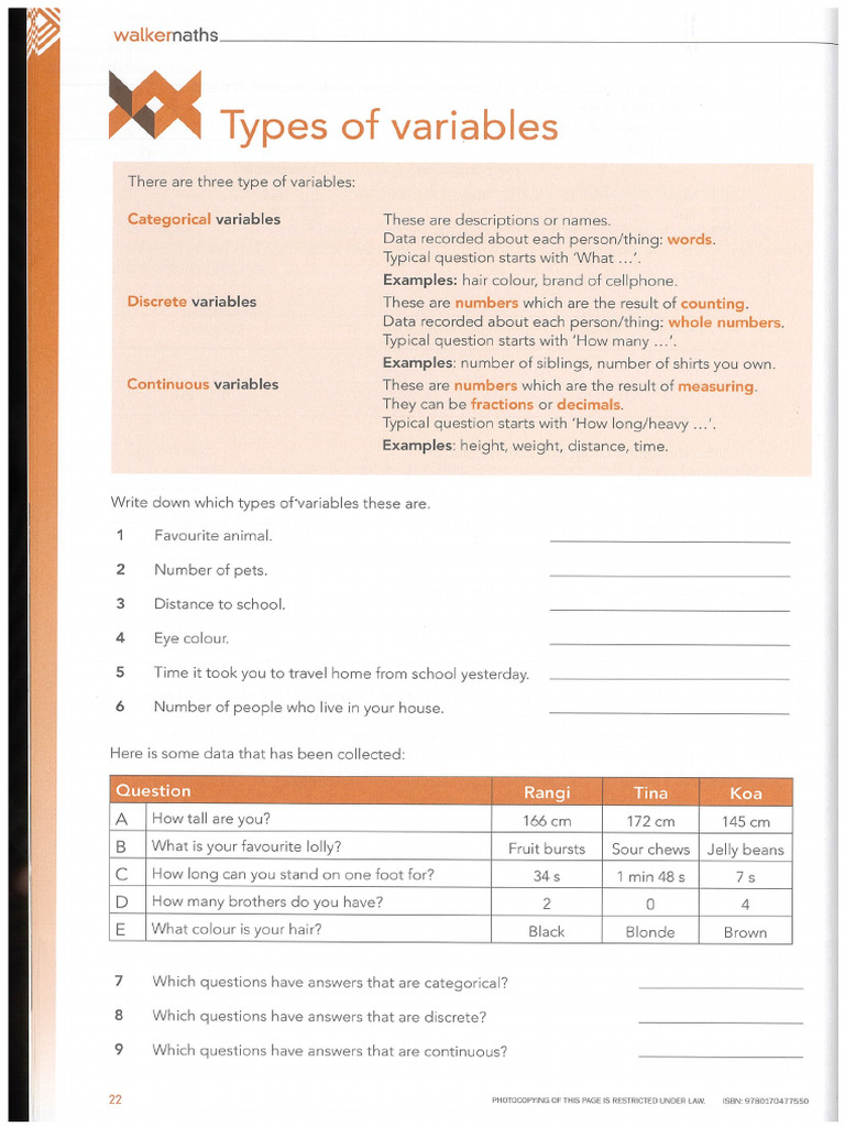 1.3 Types of Variables and Data Display 2 | PDF