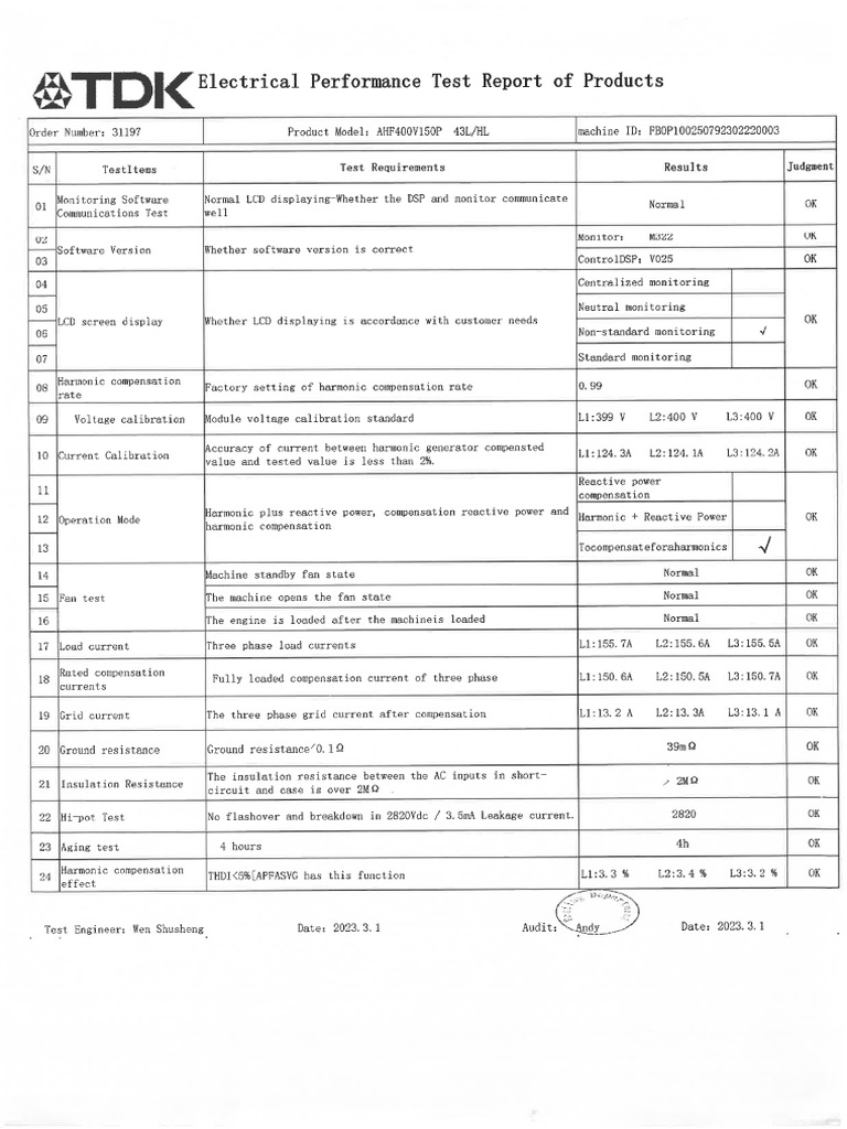 TDK TestReport | PDF