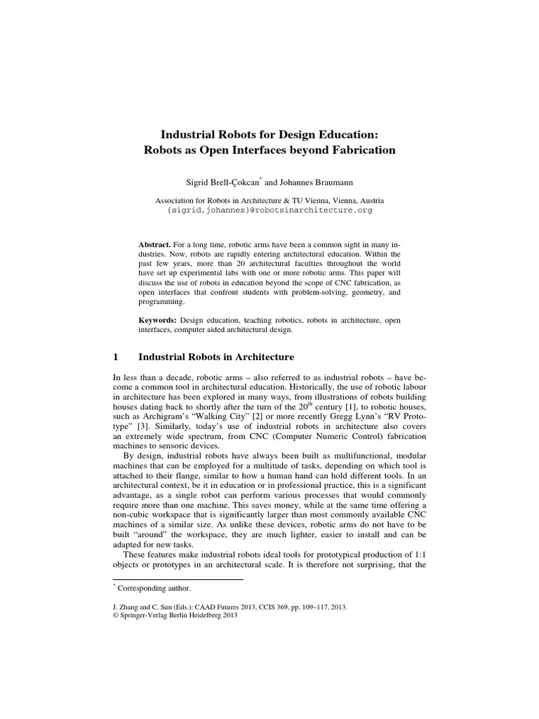 Brell-Çokcan, Endustrial Robots For Education | PDF | Robotics | Robot
